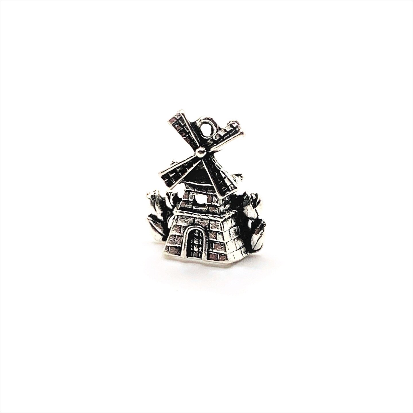 4, 20 or 50 Pieces: Antique Silver 3D Windmill Charms | Michaels