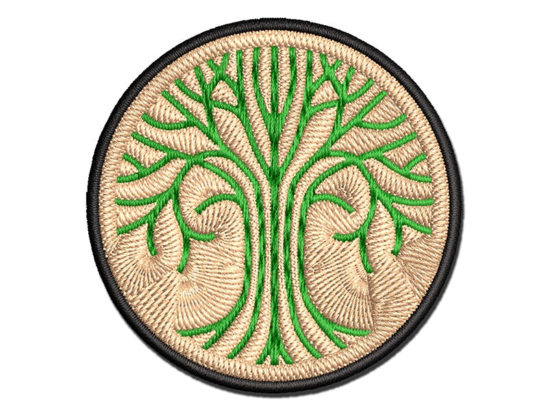 Geometric Lines Tree of Life Multi-Color Embroidered Iron-On or Hook ...