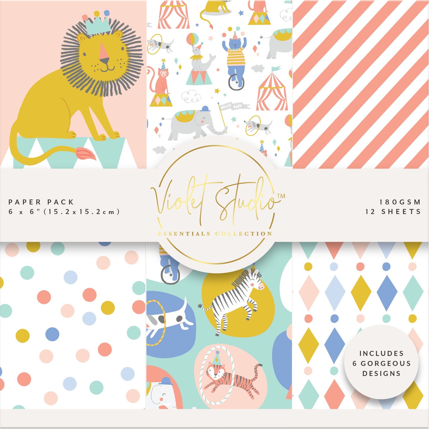 Violet Studio Paper Pad 6"X6"-Little Circus | Michaels