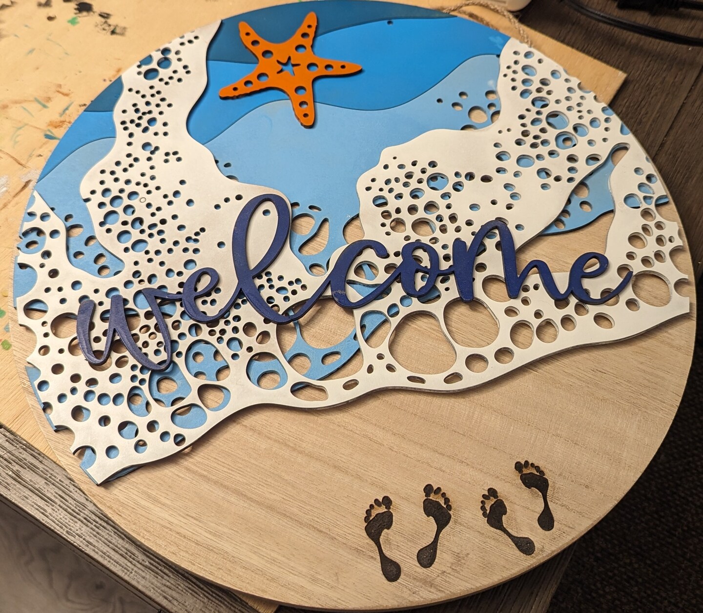 Layered beach welcome sign | MakerPlace by Michaels
