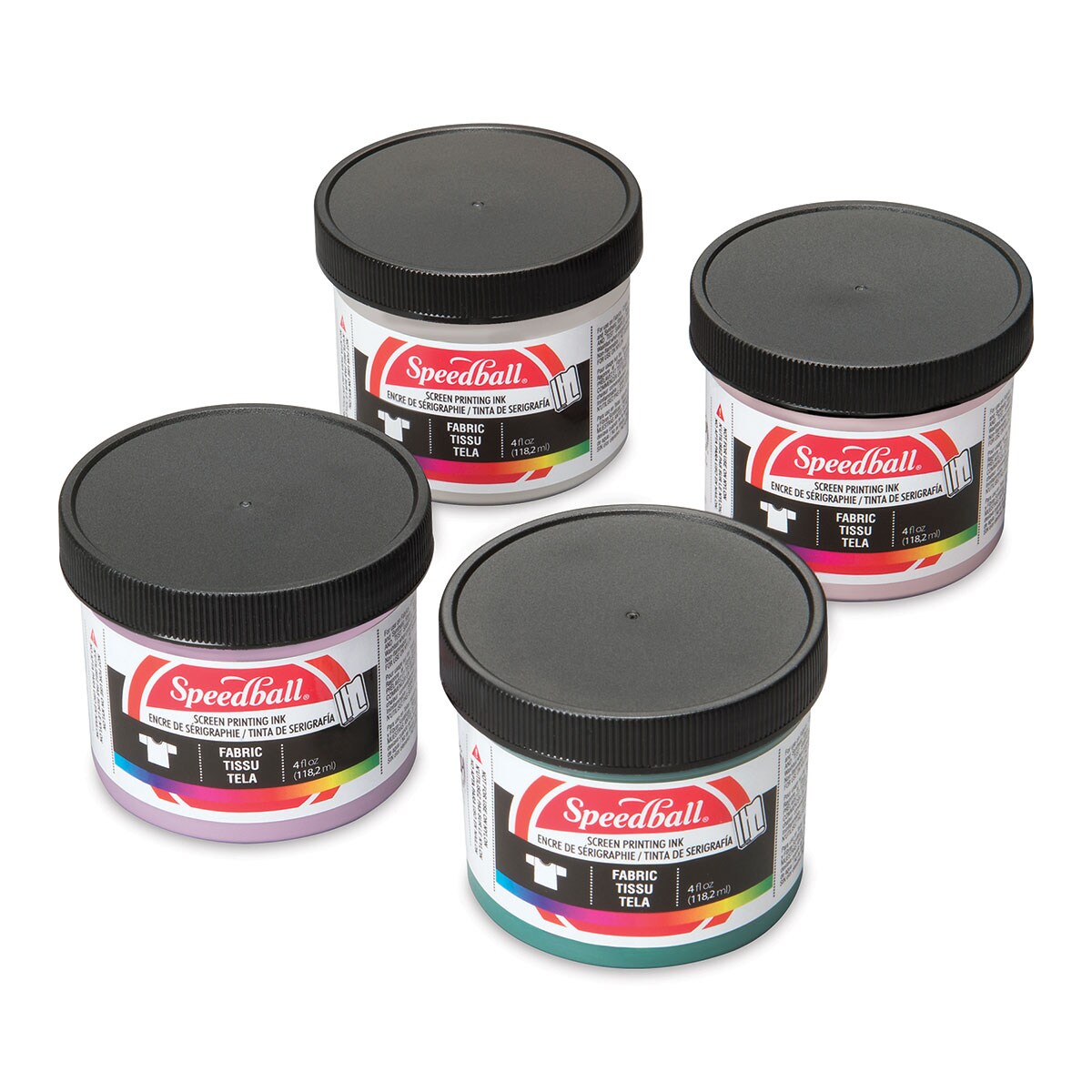 Speedball Fabric Screen Printing Ink - Polished Pastel Colors, Set of 4 ...