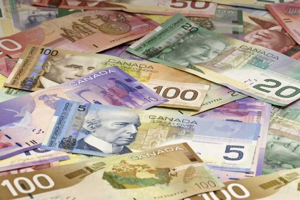 Close-up of assorted Canadian paper currency by Dennis Flaherty - Item ...