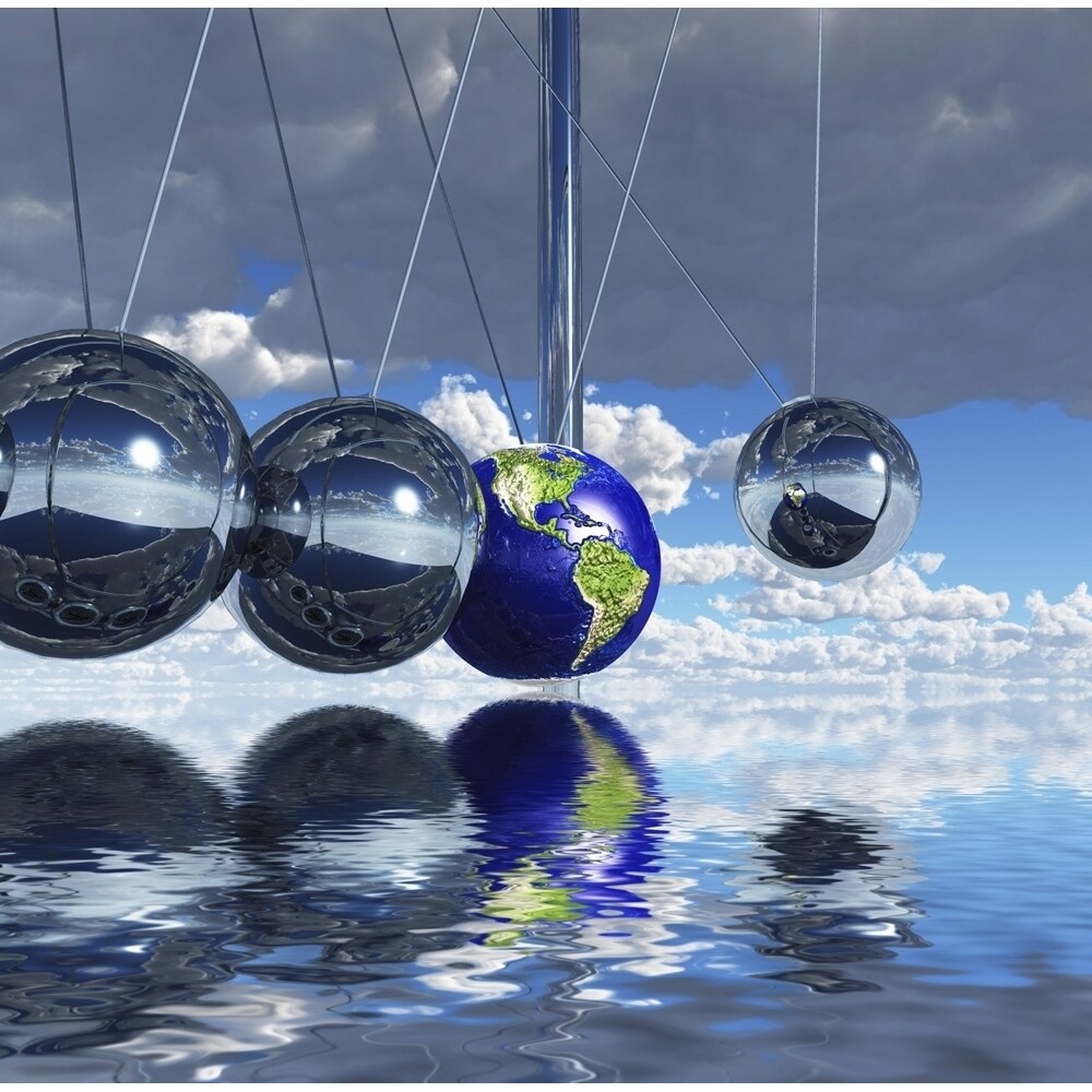 Surreal Digital Art. Newtons Pendulum. One Of The Balls Represents ...