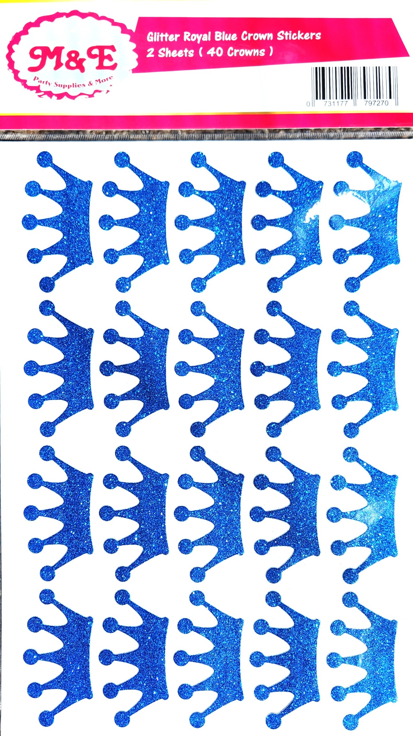 Sparkling Glitter Crown Stickers for Its a Girl Royal Princess or ...