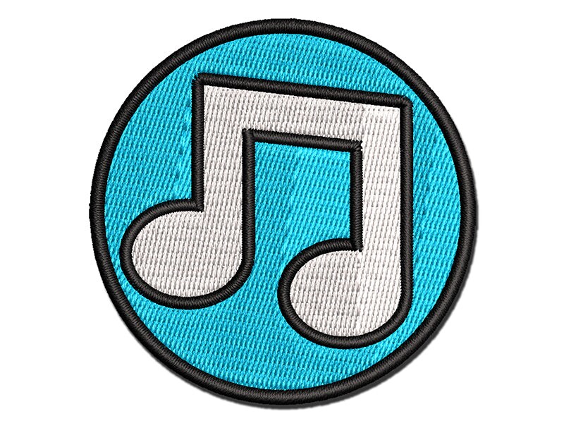 Music Eighth Notes Multi-Color Embroidered Iron-On or Hook & Loop Patch ...