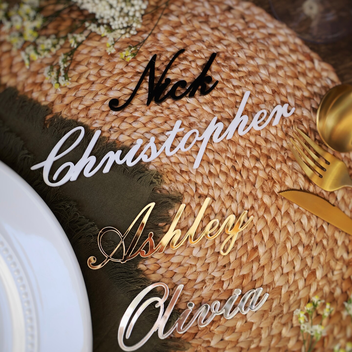 Name Tags Place Cards, Wedding Name Plate, Birthday Laser Cut Names ...