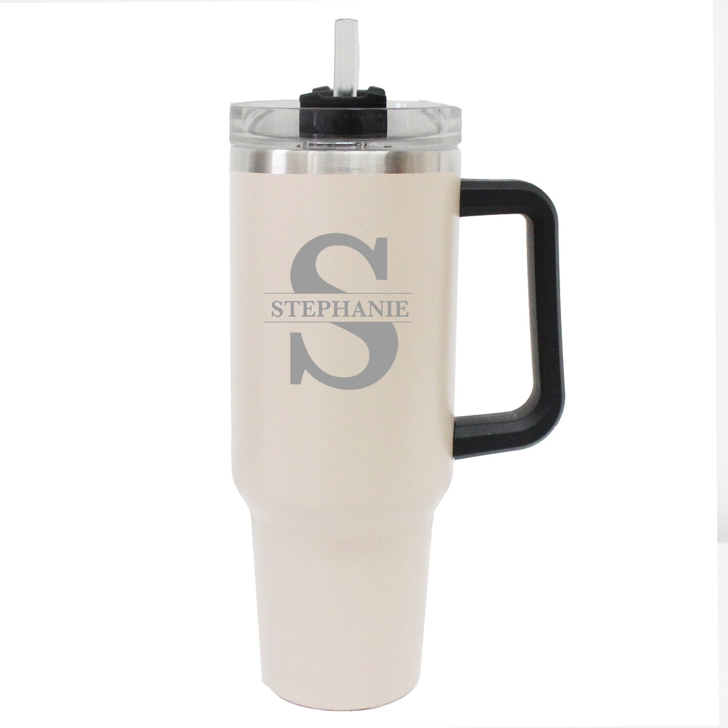 Personalized 40oz Tumbler with Handle, Custom Water Cup, Engraved Cup ...