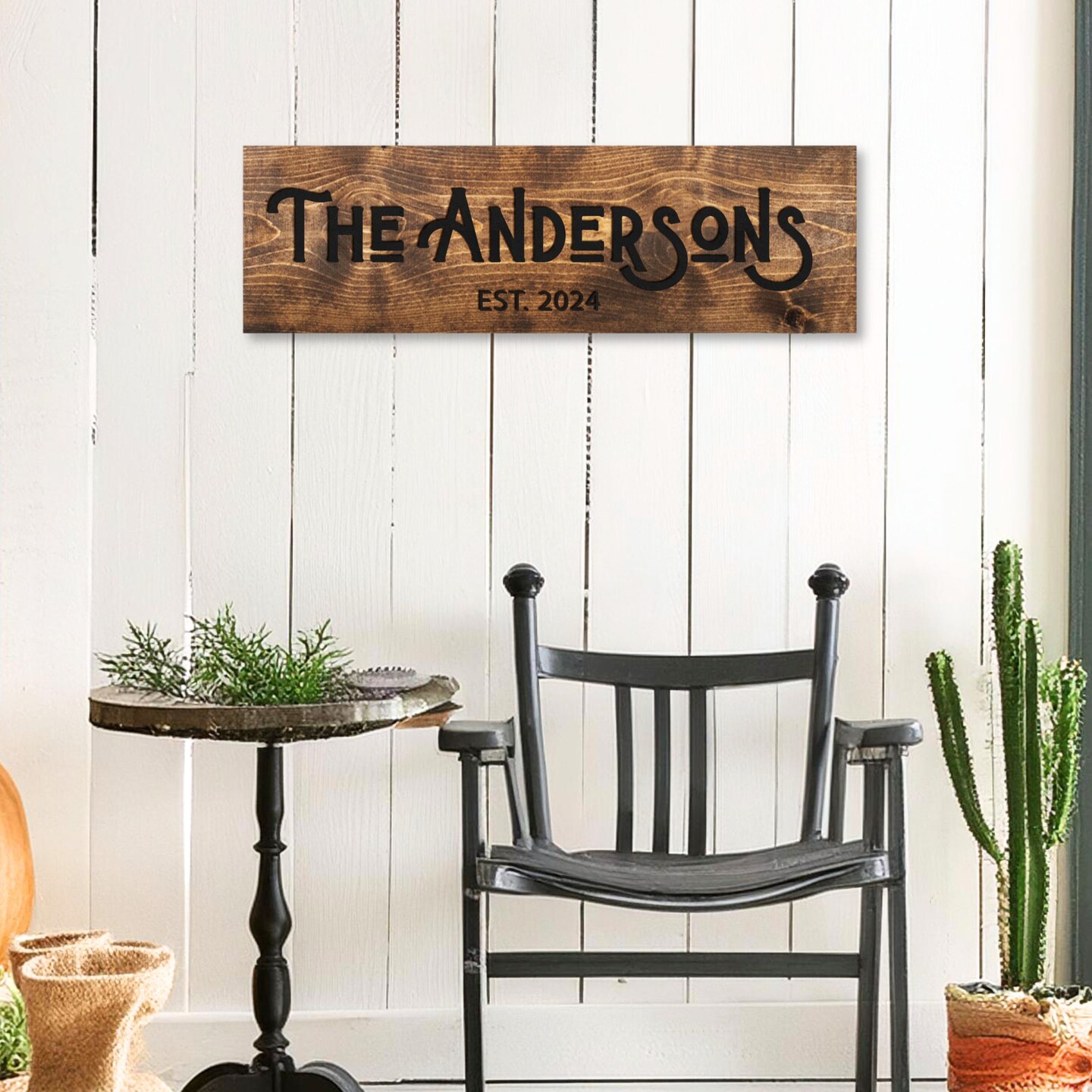 Personalized Family Last Name and Established Year Western Wood Sign ...