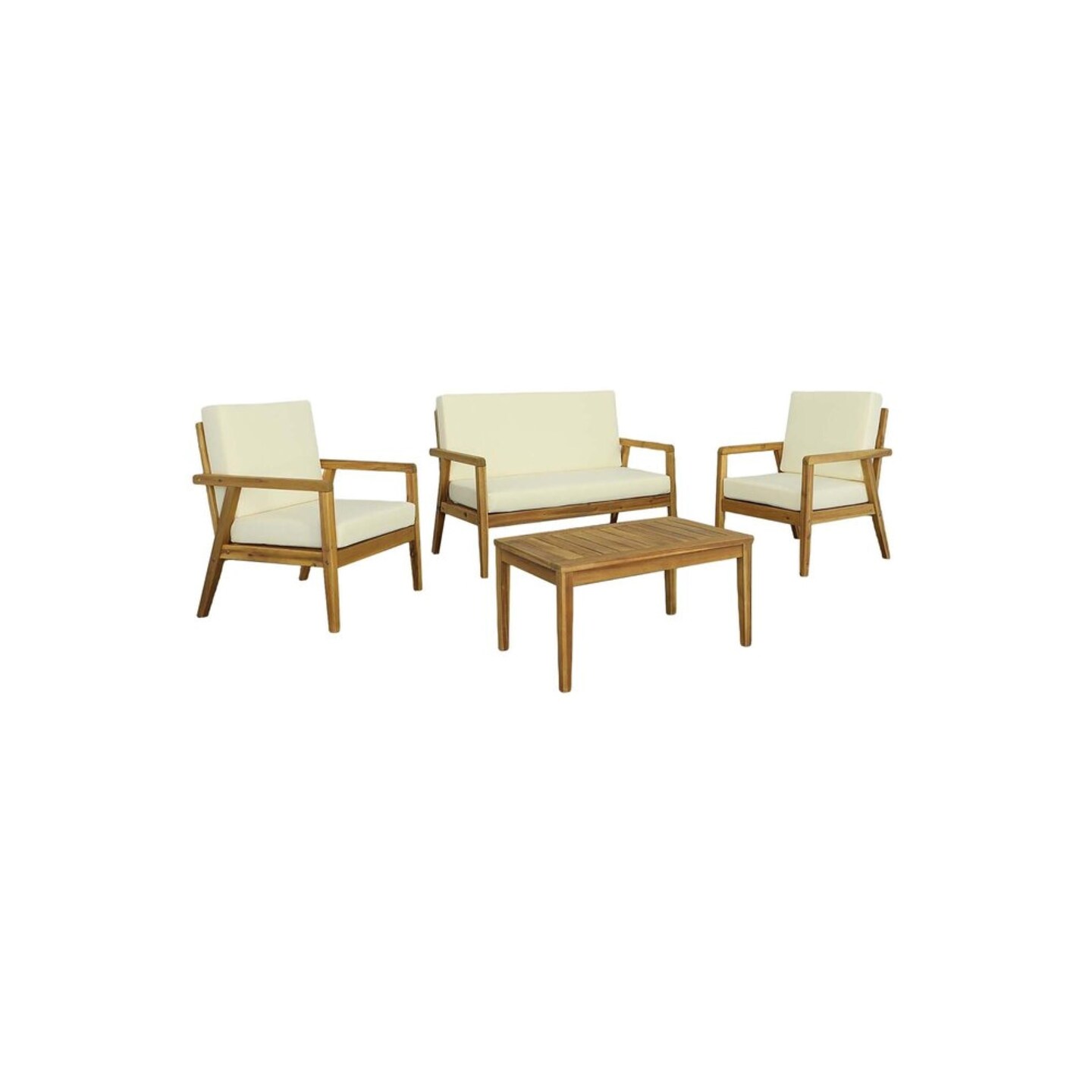 Contemporary Home Living 4pc Loveseat with Cocktail Table and Chairs ...