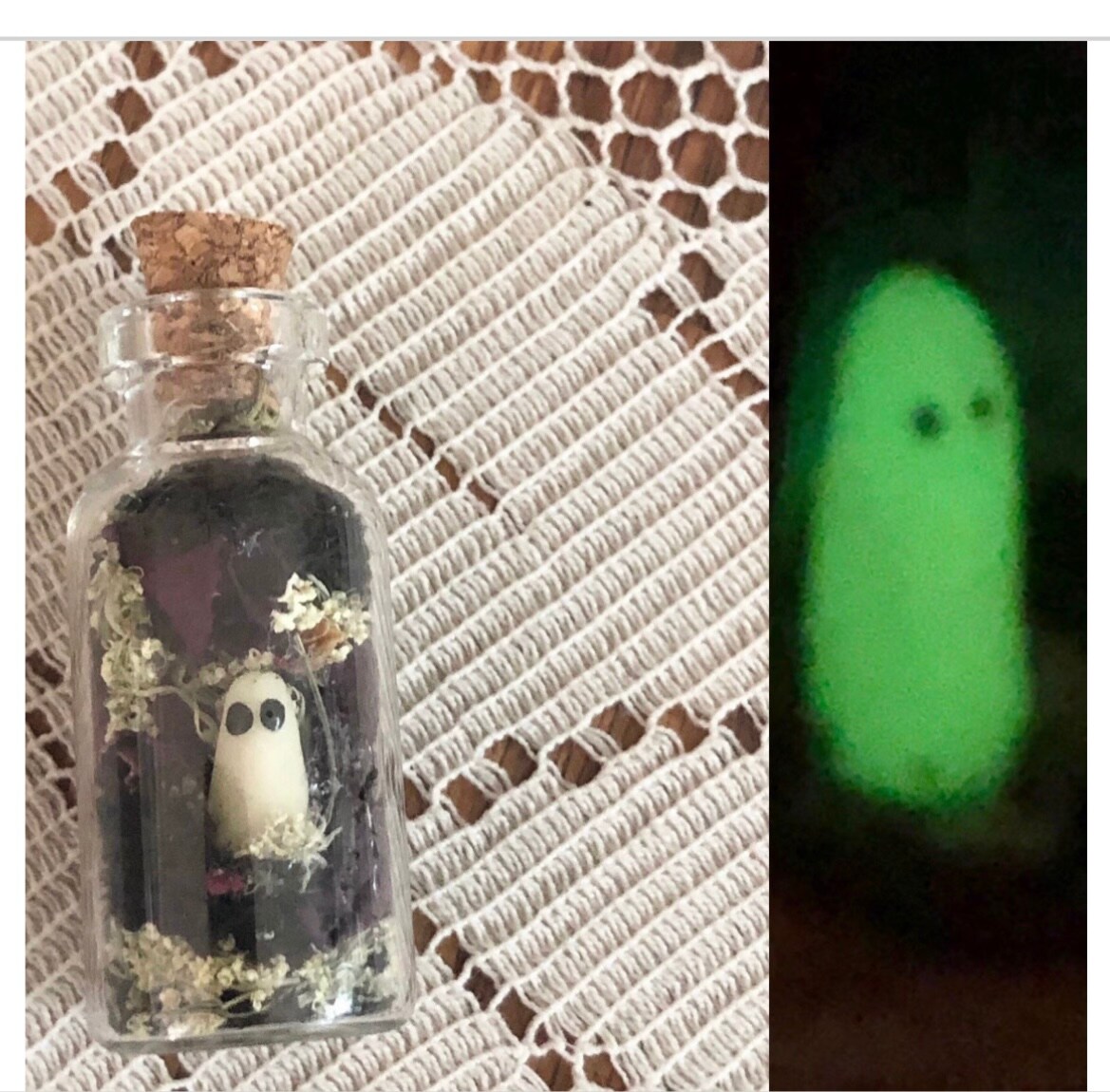 Glow in the dark ghost spirit jar shown in Goth Garden | MakerPlace by ...