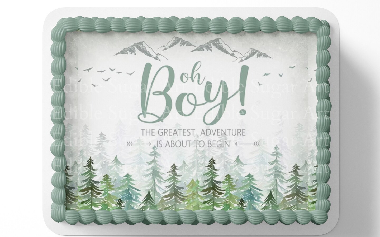 Oh BOY Baby Shower Cake Topper Oh Boy Sheet Cake Topper Oh Boy Mountain Baby Shower Decorations ...