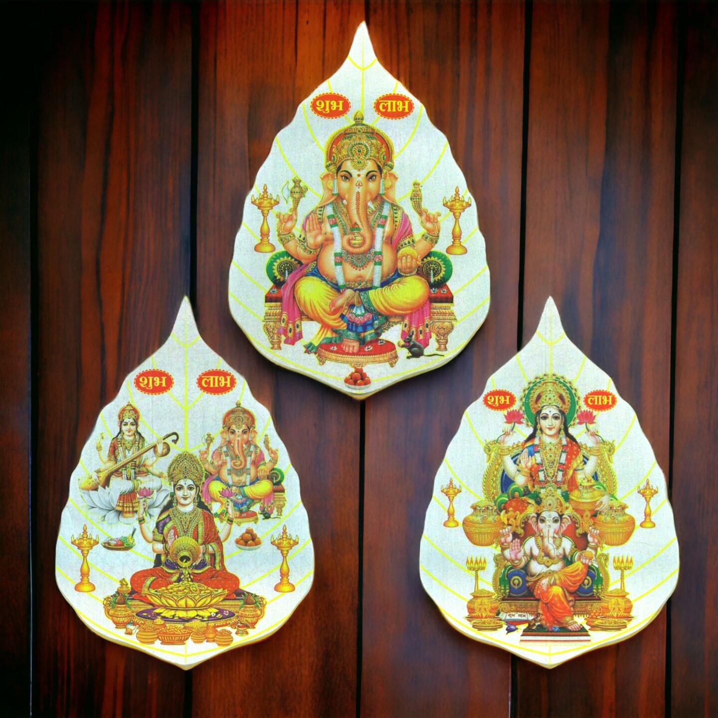 Ganesha Laxmi and Saraswati Wall Sticker Decorative Easy Peel Poster ...