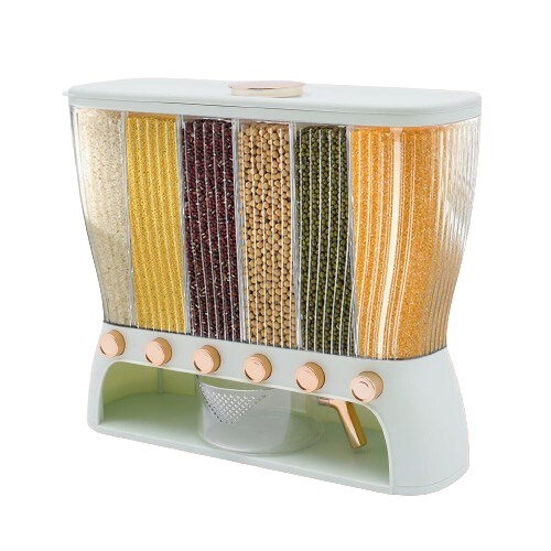 Kitcheniva Durable 6 Grids Portable Grain Container Dispenser W ...