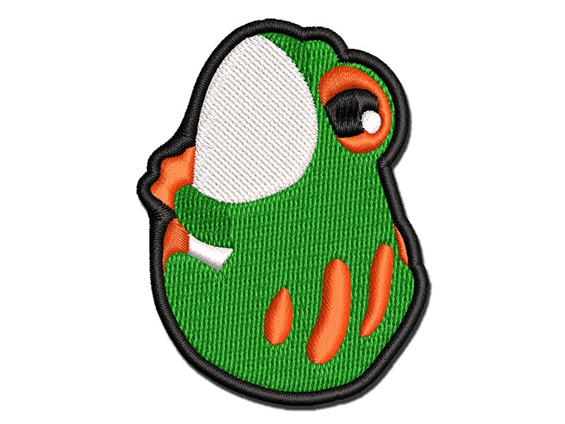 Cute Sticky Frog Looking Back Multi-Color Embroidered Iron-On or Hook ...