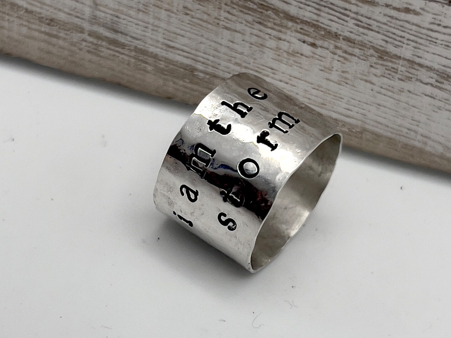 Sterling Silver Wide Band Ring | Personalized Ring | Adjustable Ring ...