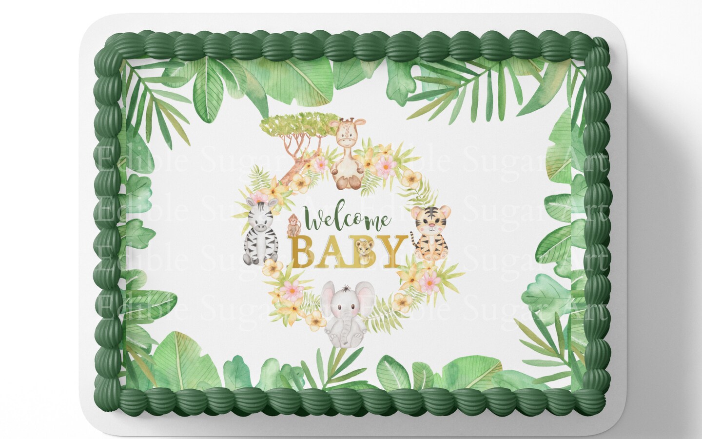 Safari Baby Shower Cake Topper Safari Sheet Cake Topper Safari baby ...