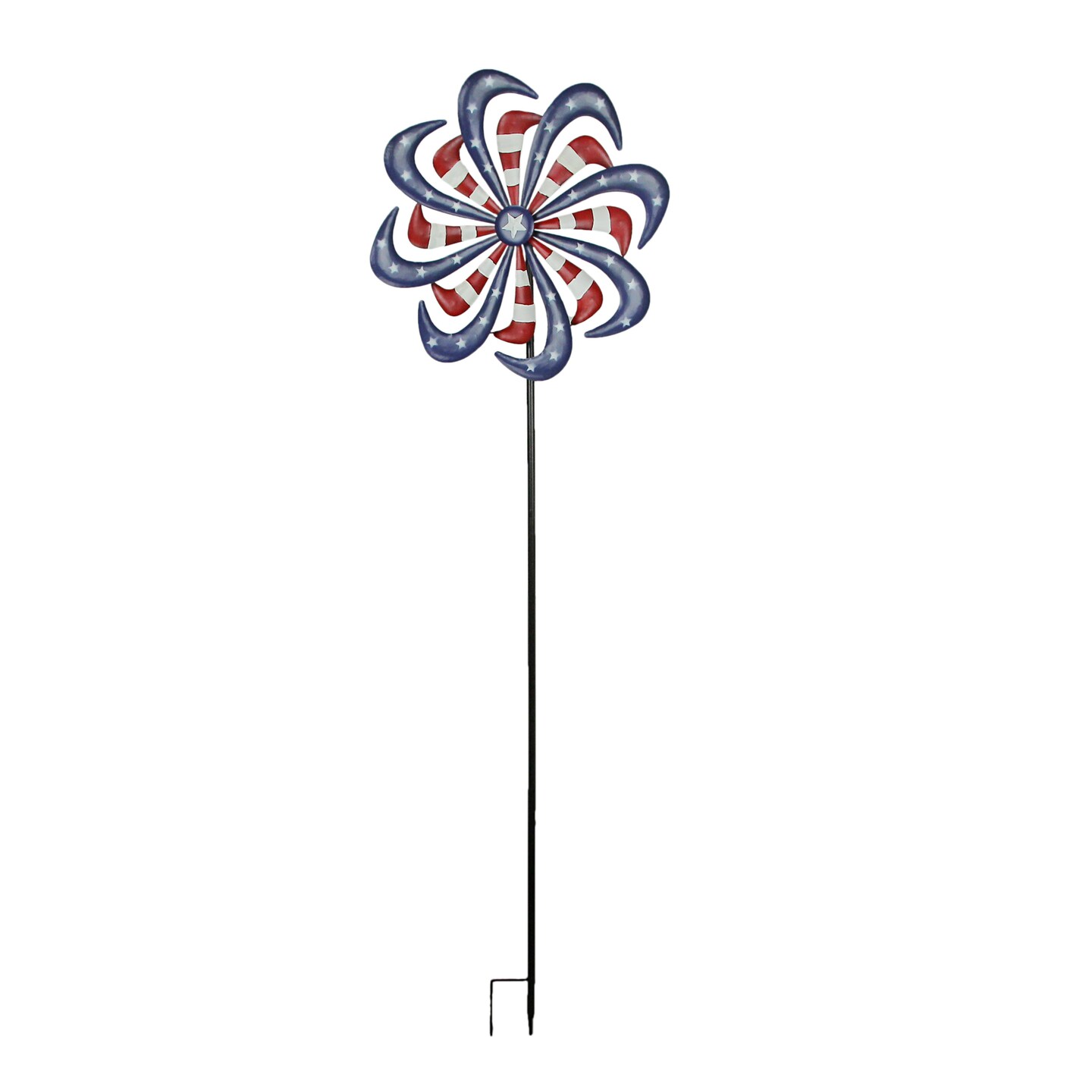 63 Inch Red White & Blue Stars and Stripes Metal Pinwheel Wind Spinner ...