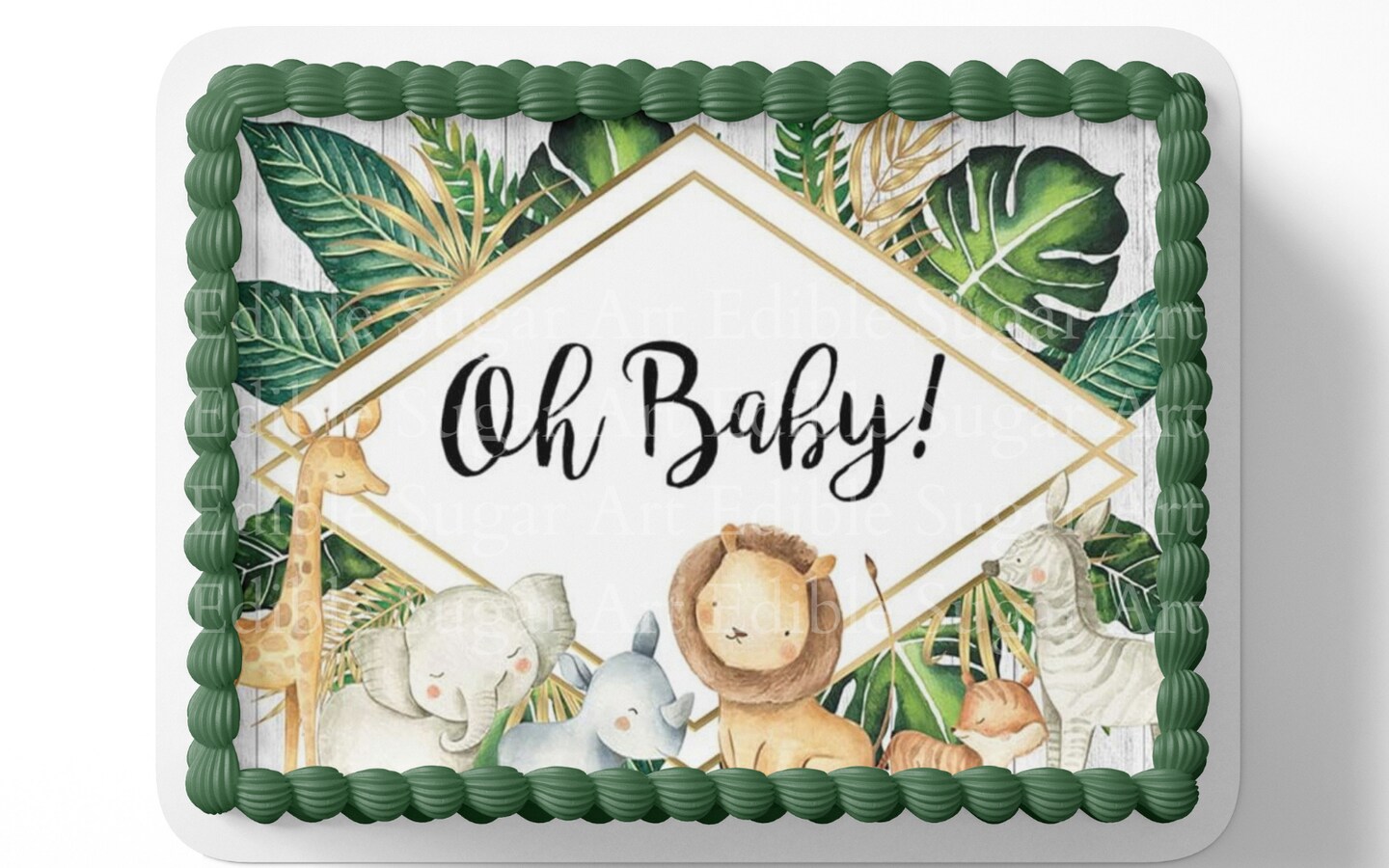 Safari Baby Shower Cake Topper Safari Sheet Cake Topper Safari baby ...