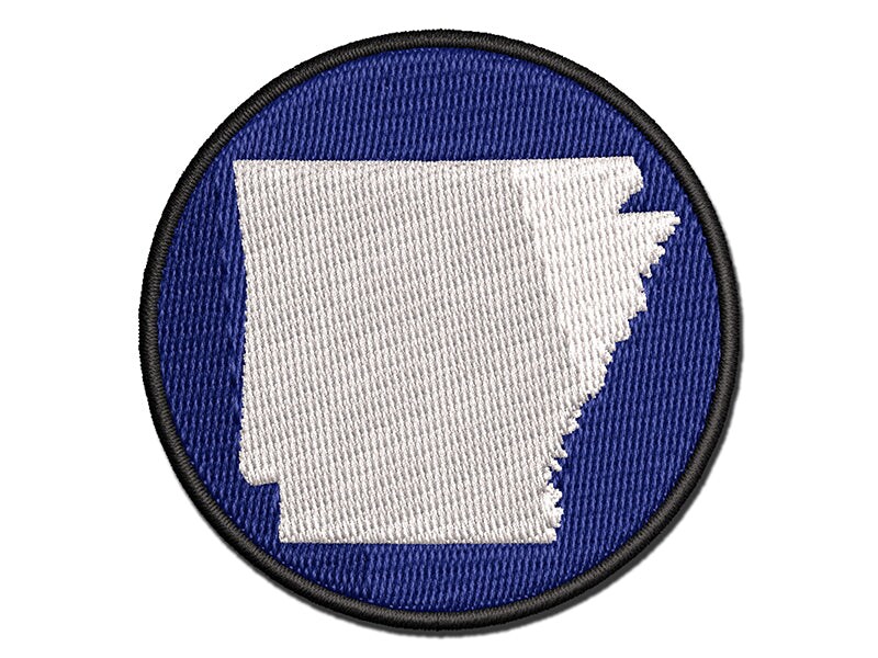 Arkansas State Silhouette Multi-Color Embroidered Iron-On or Hook ...