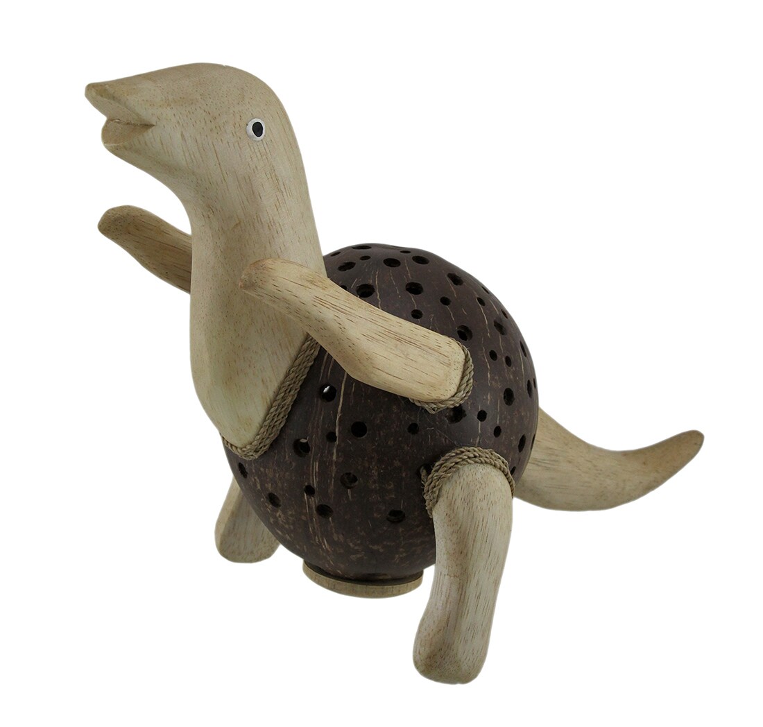Dinosaurus Rex Wood & Coconut Shell Coin Bank, Color: Brown, Count: 1 ...