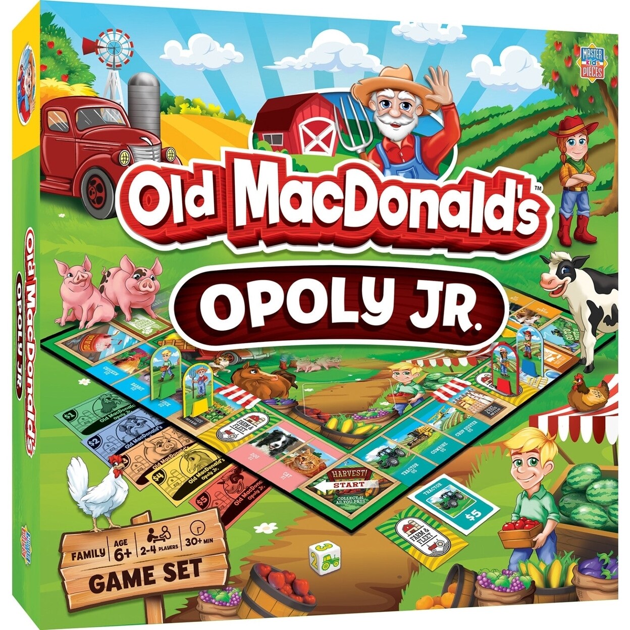 Old Macdonalds Opoly Junior Farm Game Fun Board 4 Playing Pieces Custom ...