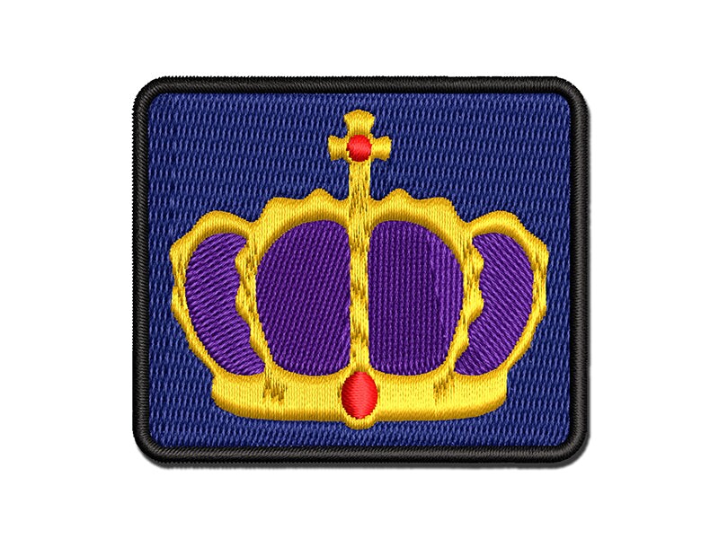 King Queen Royal Crown Multi-Color Embroidered Iron-On or Hook & Loop ...