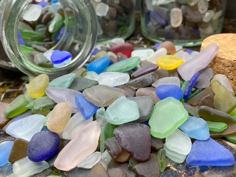 30 Pieces of Medium Sea Glass Beach Glass Frosty Tumbled Beach Glass ...