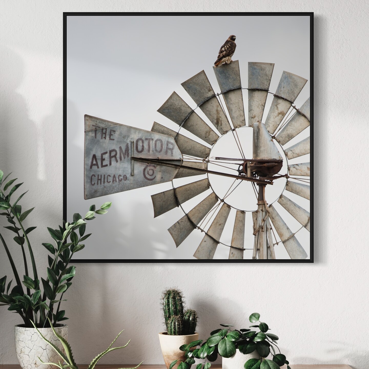 Old Windmill Canvas Wall Art - Modern Farmhouse Decor - Rustic Dining ...