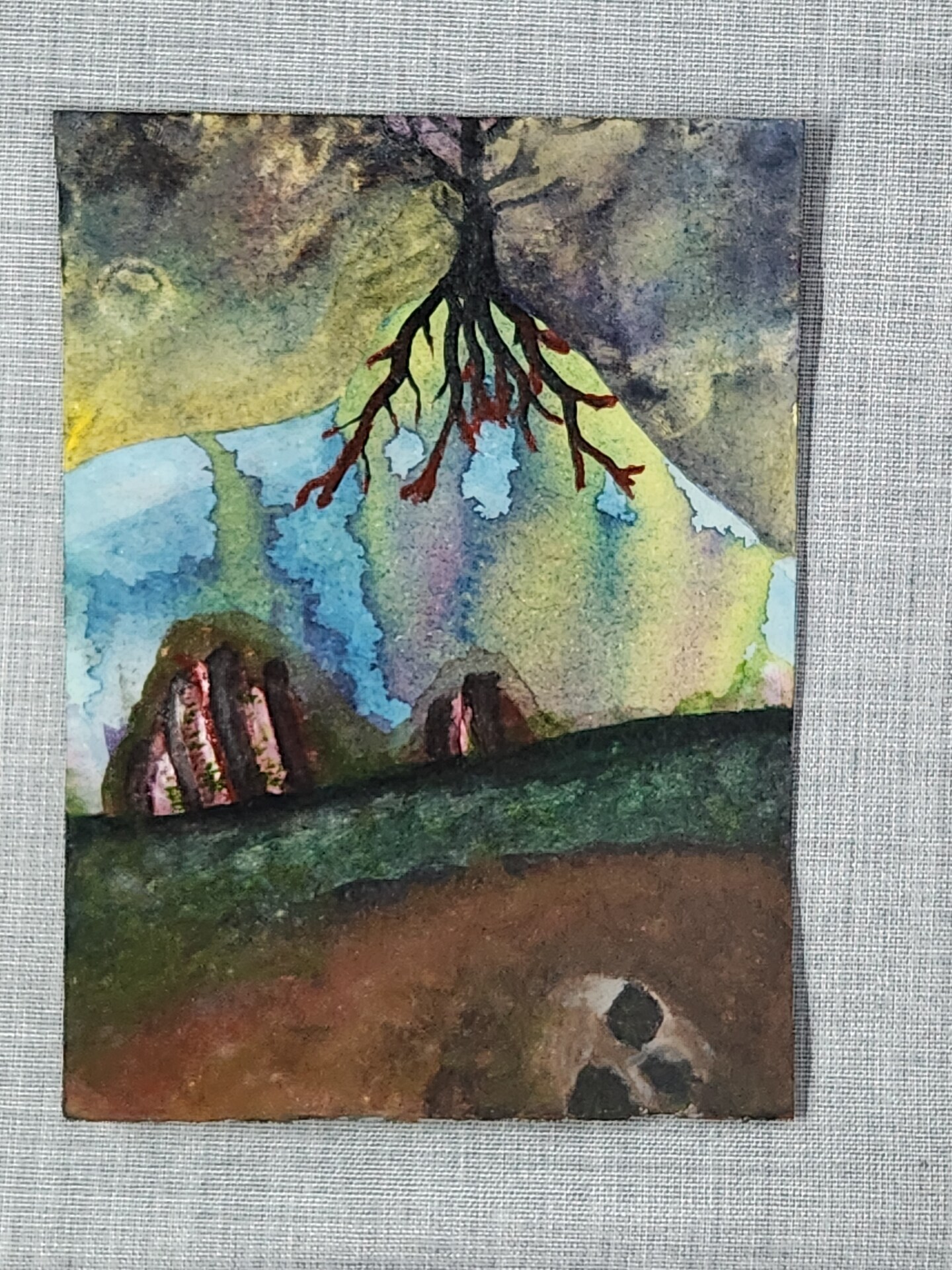 "Eternal" signed original watercolor 3.5X5 inch art print featuring a ...