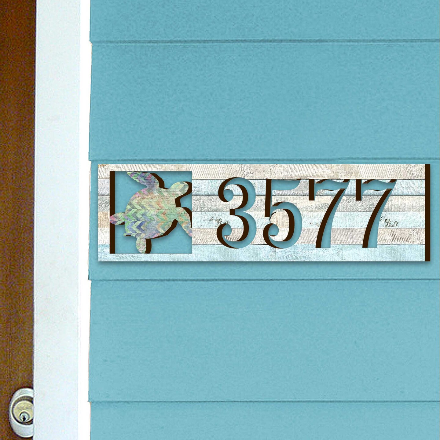 Sea Turtle Wooden House Number Plaque | Address sign | Address House ...