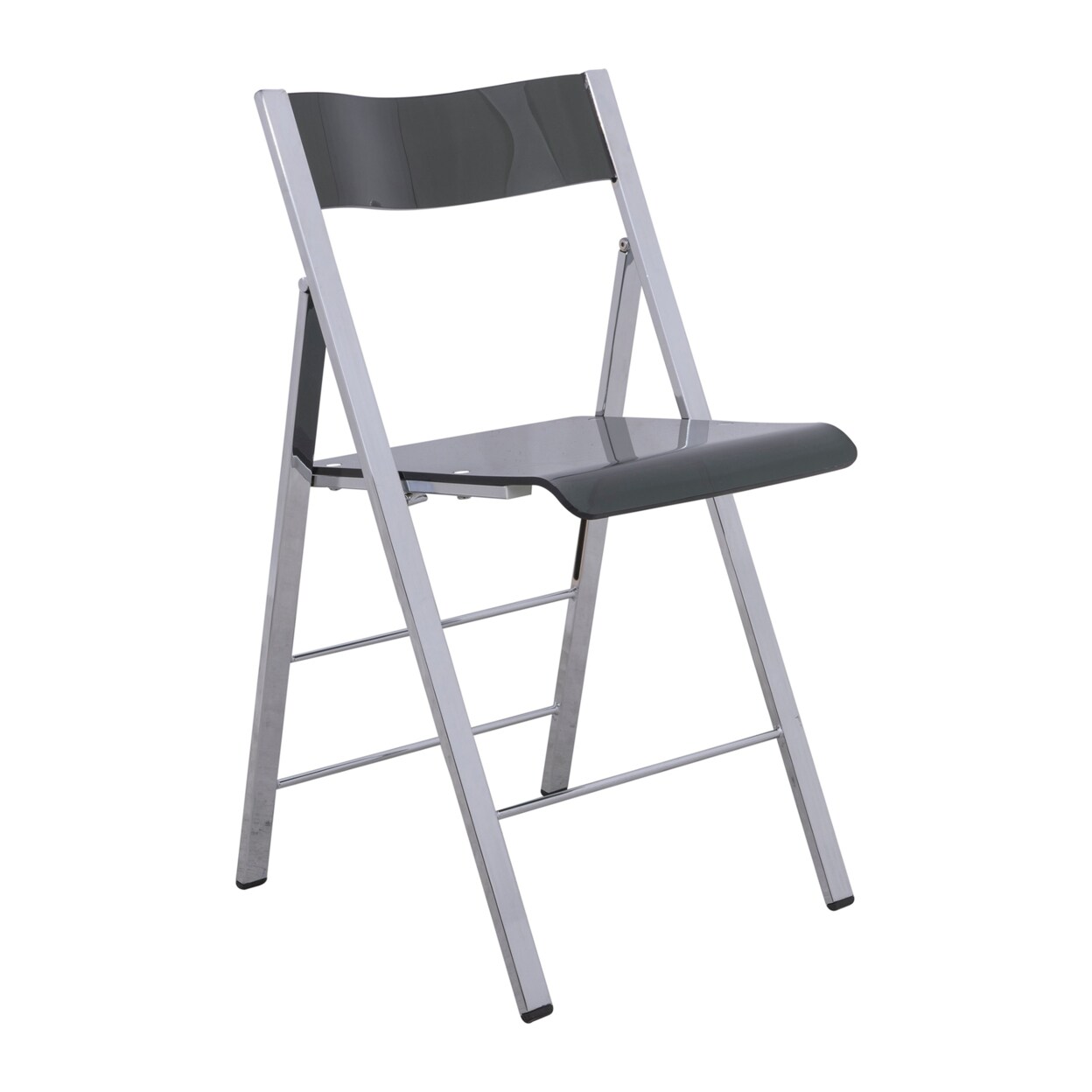 Leisuremod Menno Modern Acrylic Folding Chair - Transparent Black ...