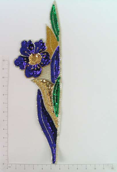 Flower with Leaf Sequin Applique/Patch | Michaels
