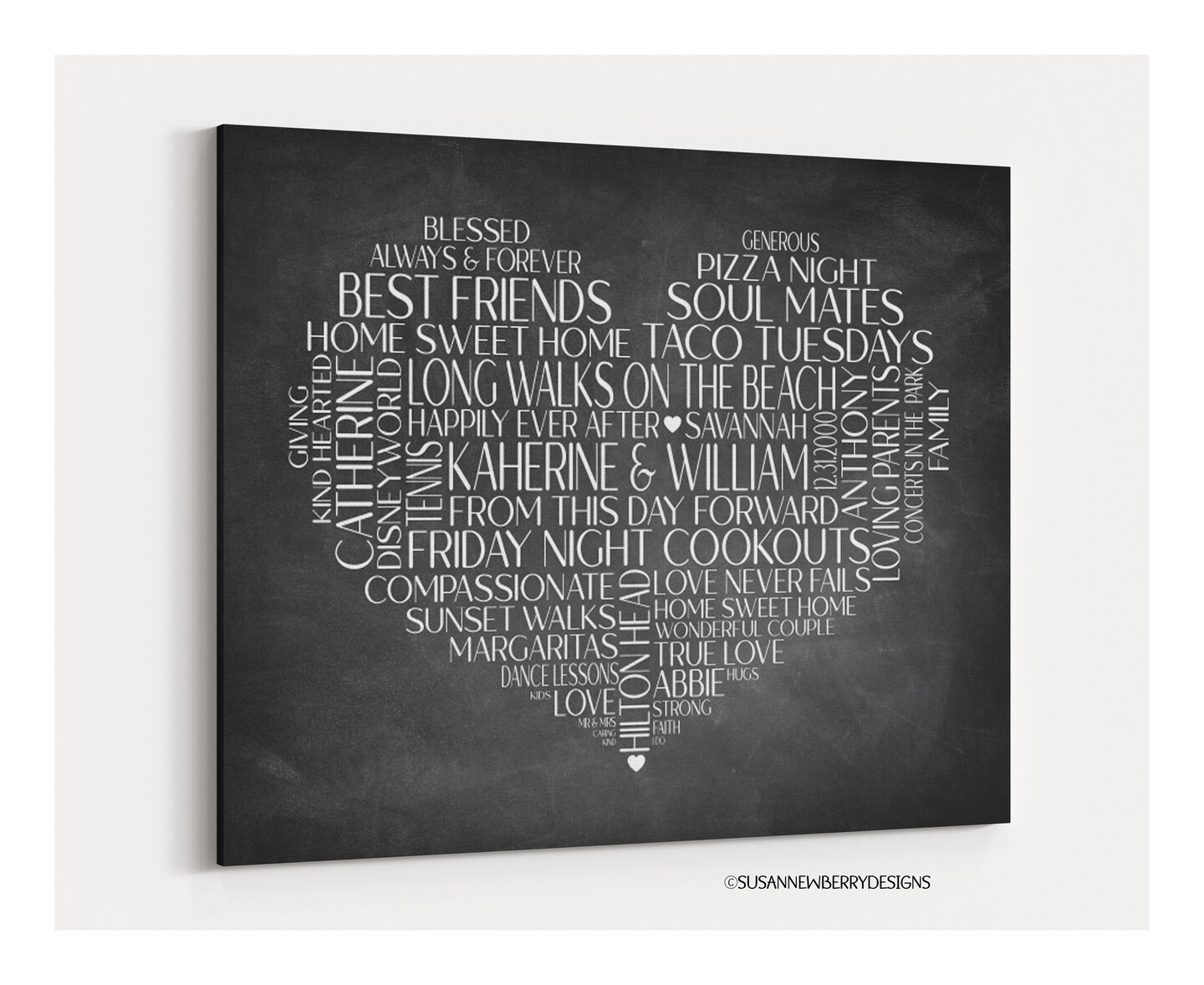 Custom Heart Shaped Word Cloud Canvas II | MakerPlace by Michaels