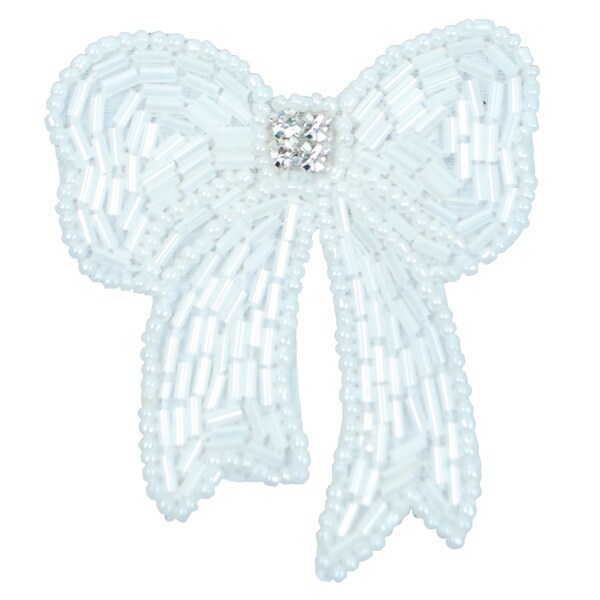 Beaded Bow with Rhinestone Center Applique/Patch | Michaels