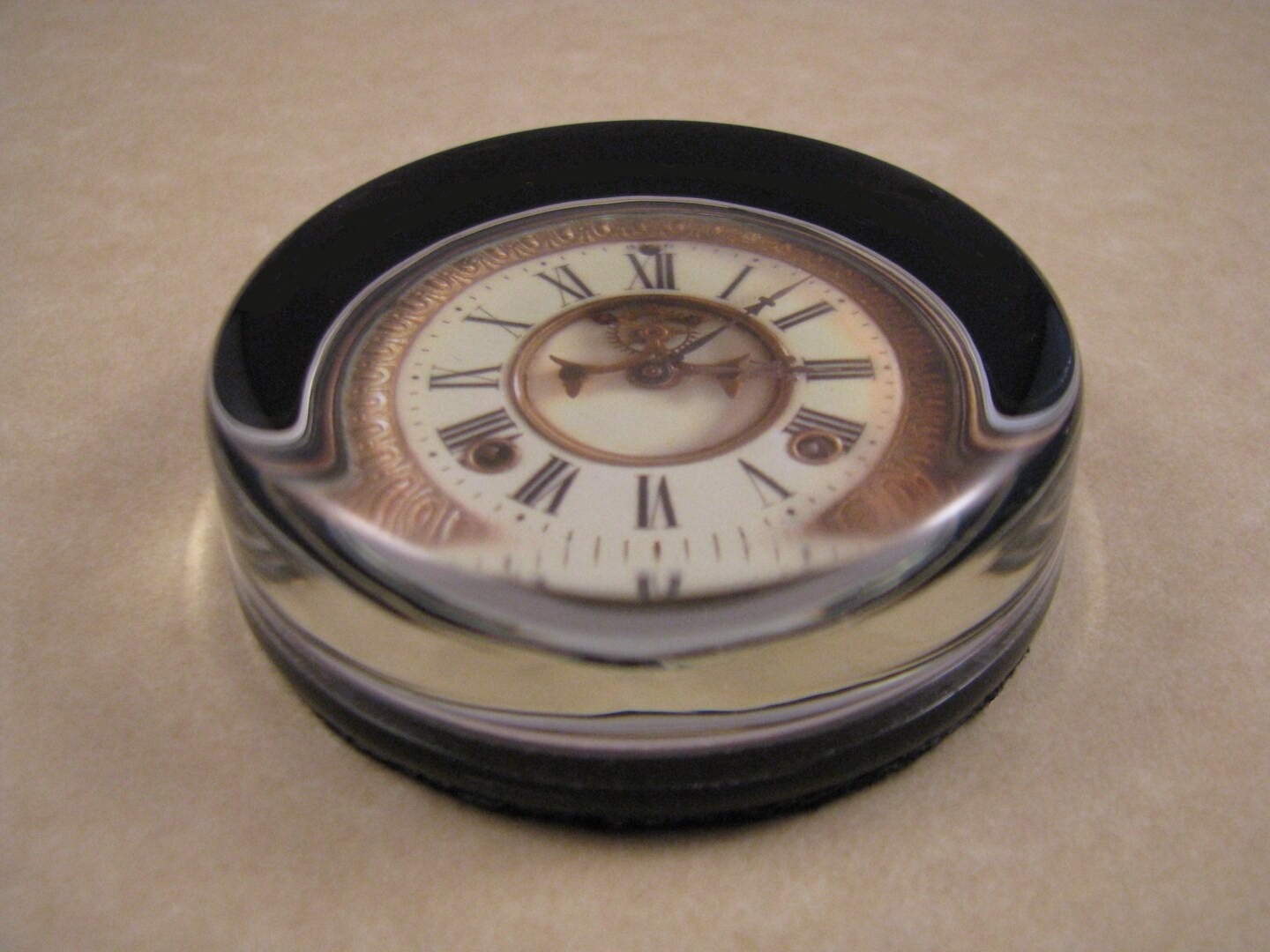 Antique Clock Face, Clock Paperweight, Ivory Clock, Glass Paperweight ...