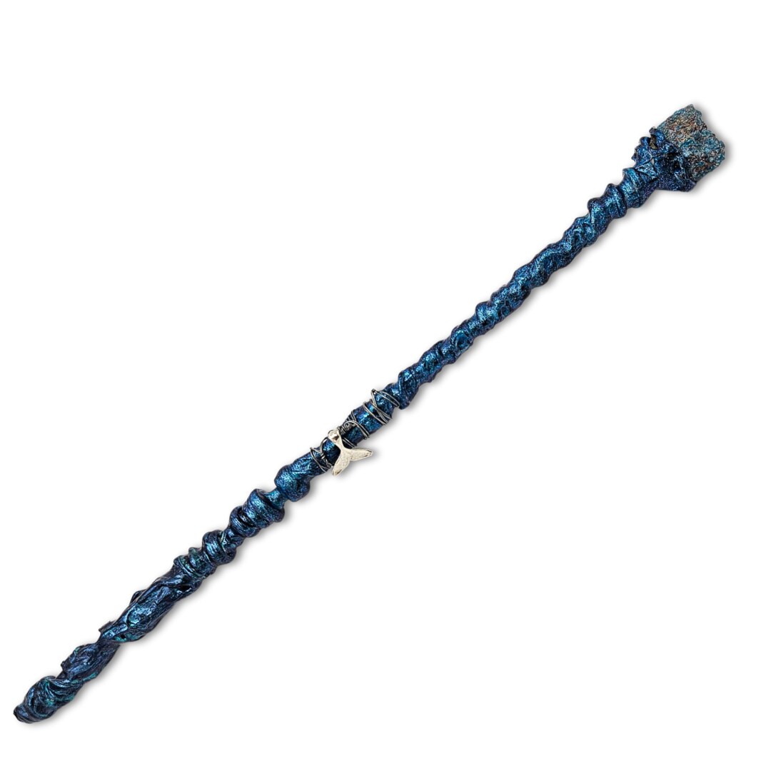 Genuine Apatite Crystal Scepter Wand, Elemental, Magic Wand, Costume ...