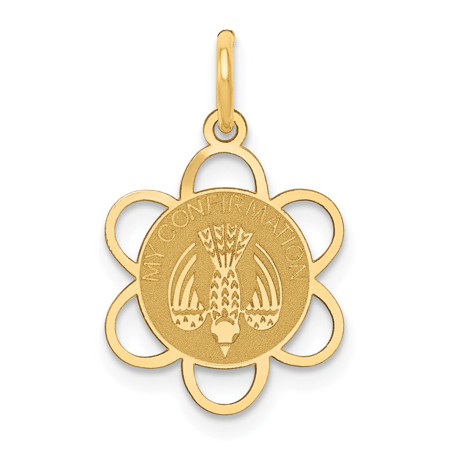 14K Gold My Confirmation Charm Holy Spirit Pendant Jewerly 22mm x 13mm ...
