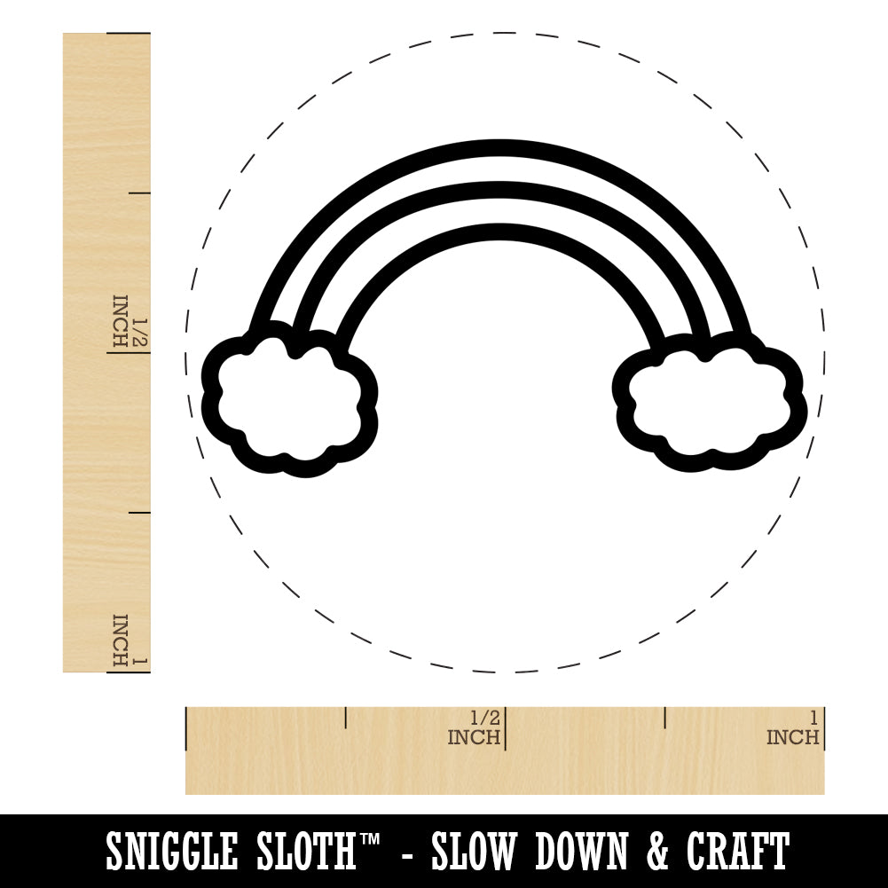 Rainbow with Clouds Self-Inking Rubber Stamp for Stamping Crafting ...