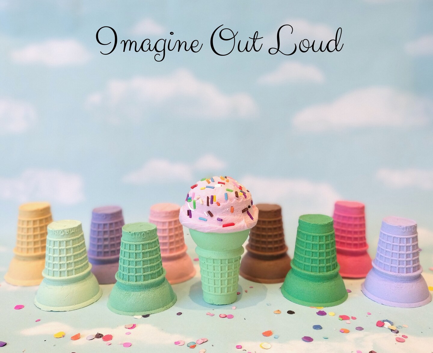 Fake Ice Cream CONE and COLOR CHOICE Strawberry Pink with Sprinkles ...