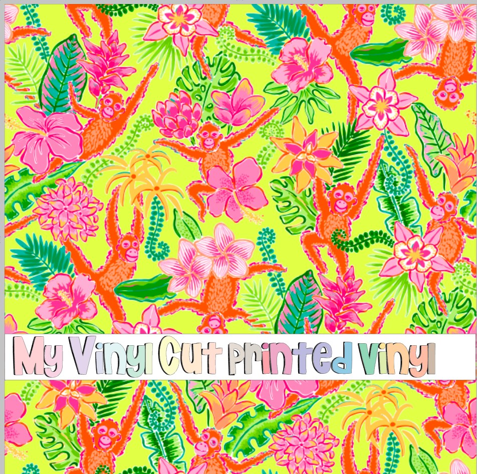 12 x 12 inch Sheet of Printed Vinyl or HTV in the Orangutan Lime ...