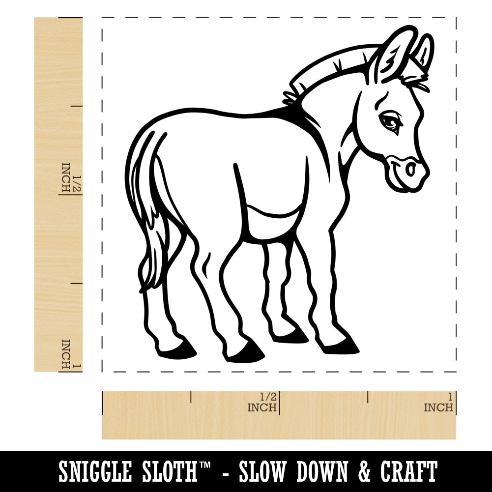 Donkey Looking Over Shoulder Butt Self-Inking Rubber Stamp Ink Stamper ...