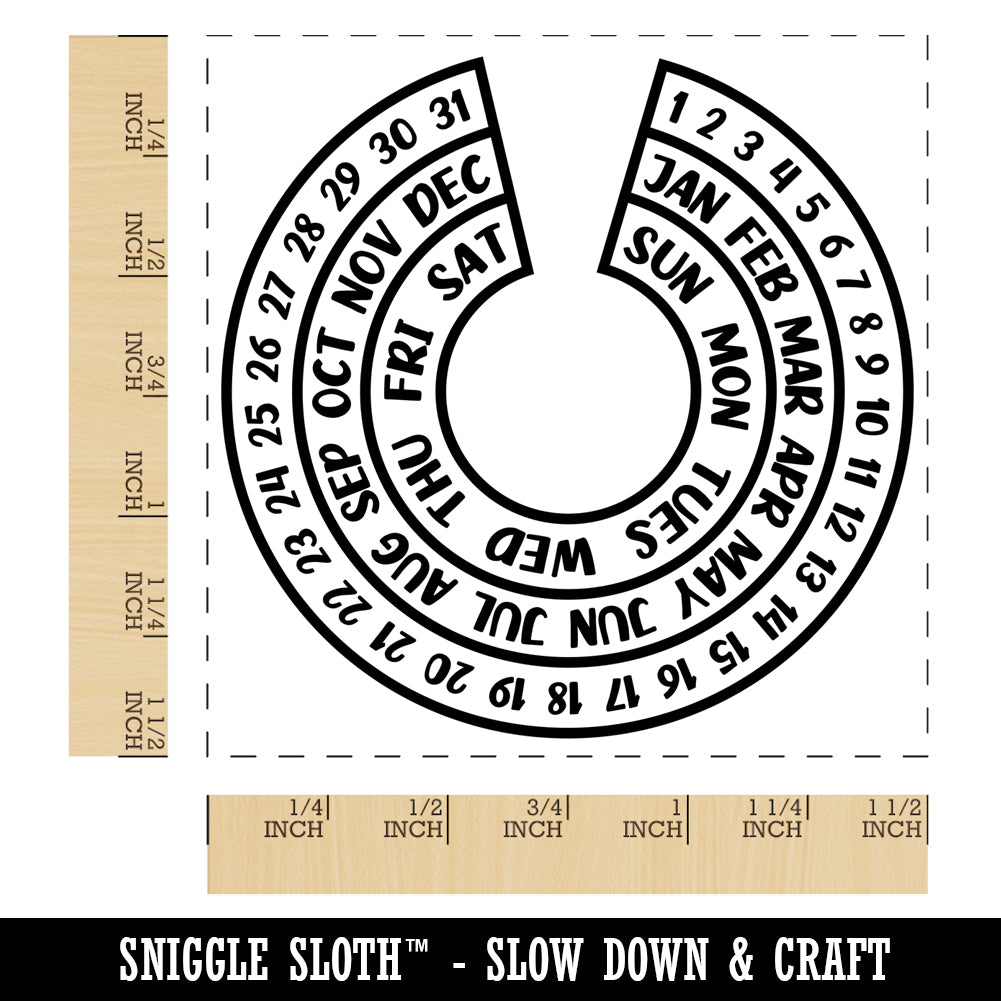 Round Journal Calendar Self-Inking Rubber Stamp Ink Stamper | Michaels