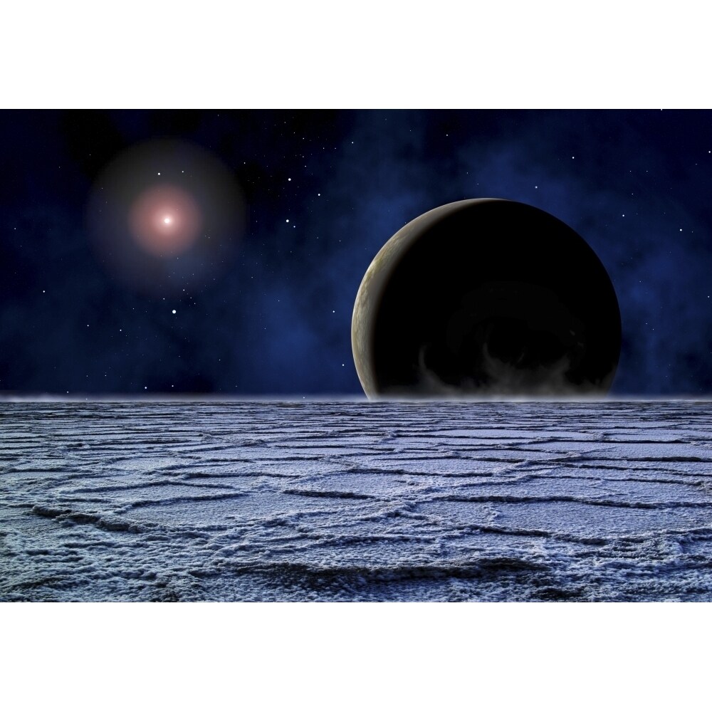A Distant Star Illuminates An Extrasolar Planet On The Horizon Of A ...