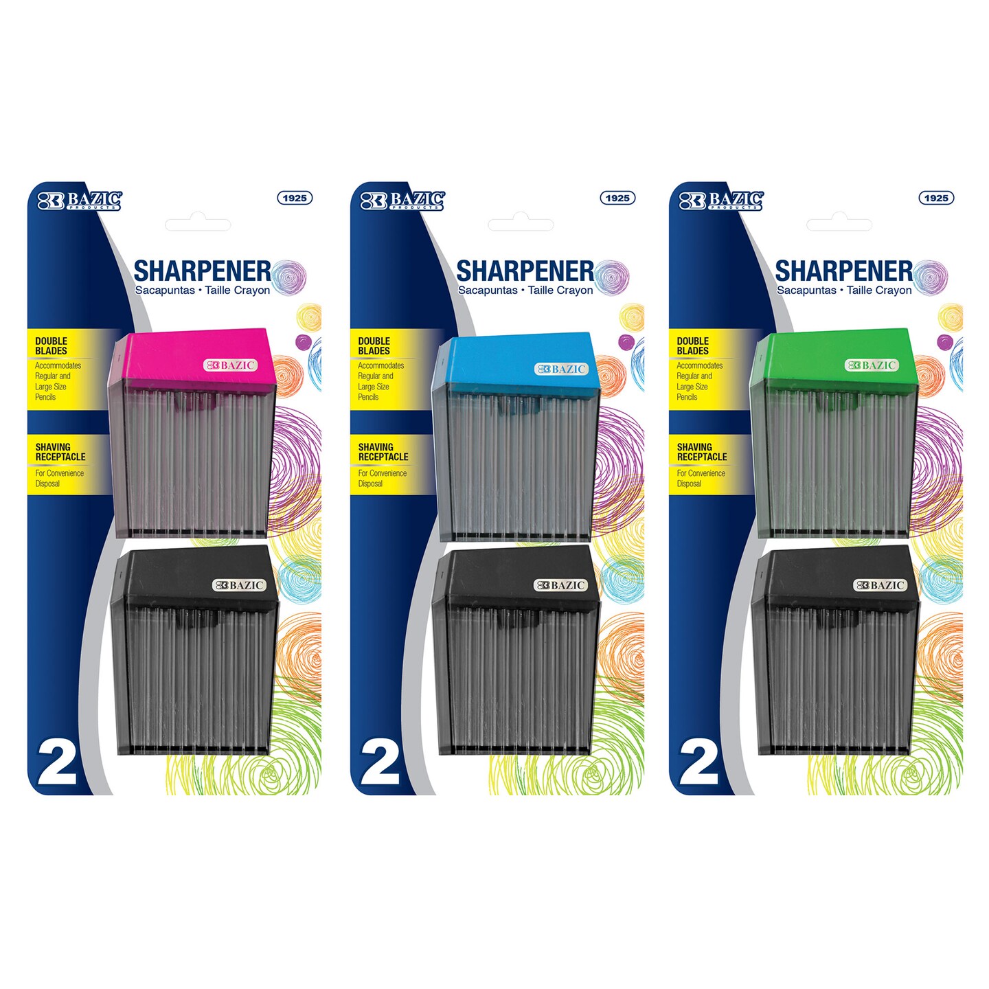 BAZIC Harper Dual Hole Square Sharpener w/ Receptacle (2/Pack) | Michaels