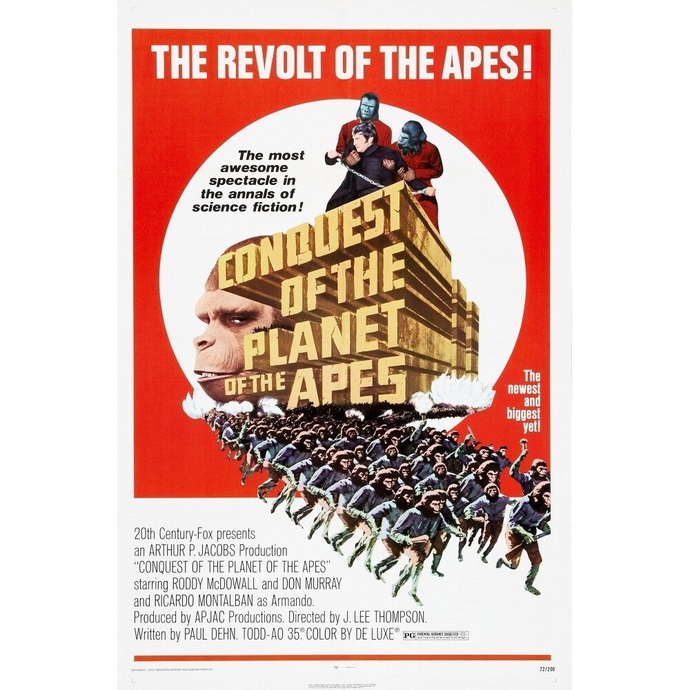 Conquest Of The Planet Of The Apes Us Poster Don Murray 1972 Movie ...