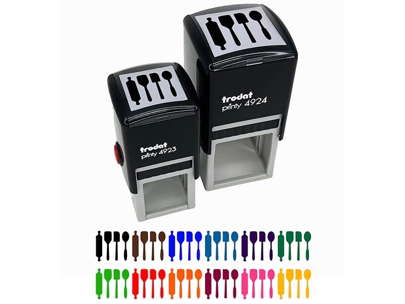 Kitchen Utensils Baking Cooking Self-Inking Rubber Stamp Ink Stamper ...