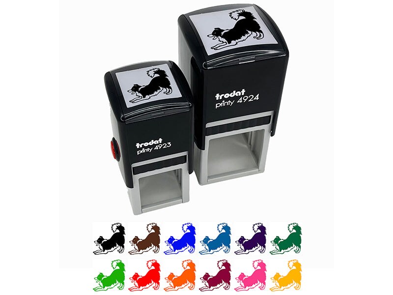 Border Collie Dog Play Bow Self-Inking Rubber Stamp Ink Stamper | Michaels