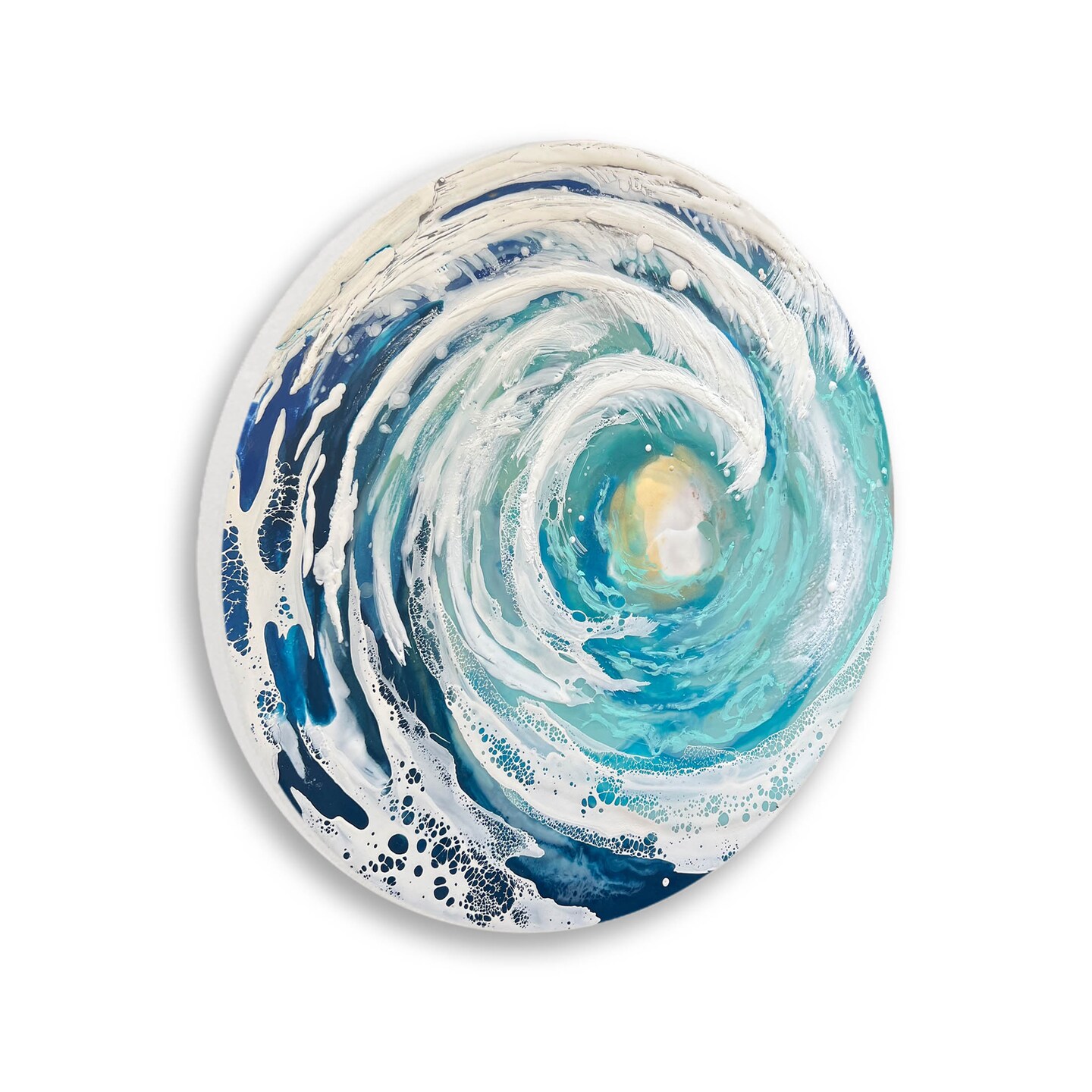Stupell Industries Round Sea Waves Nautical Ocean Circular Wall Plaque ...