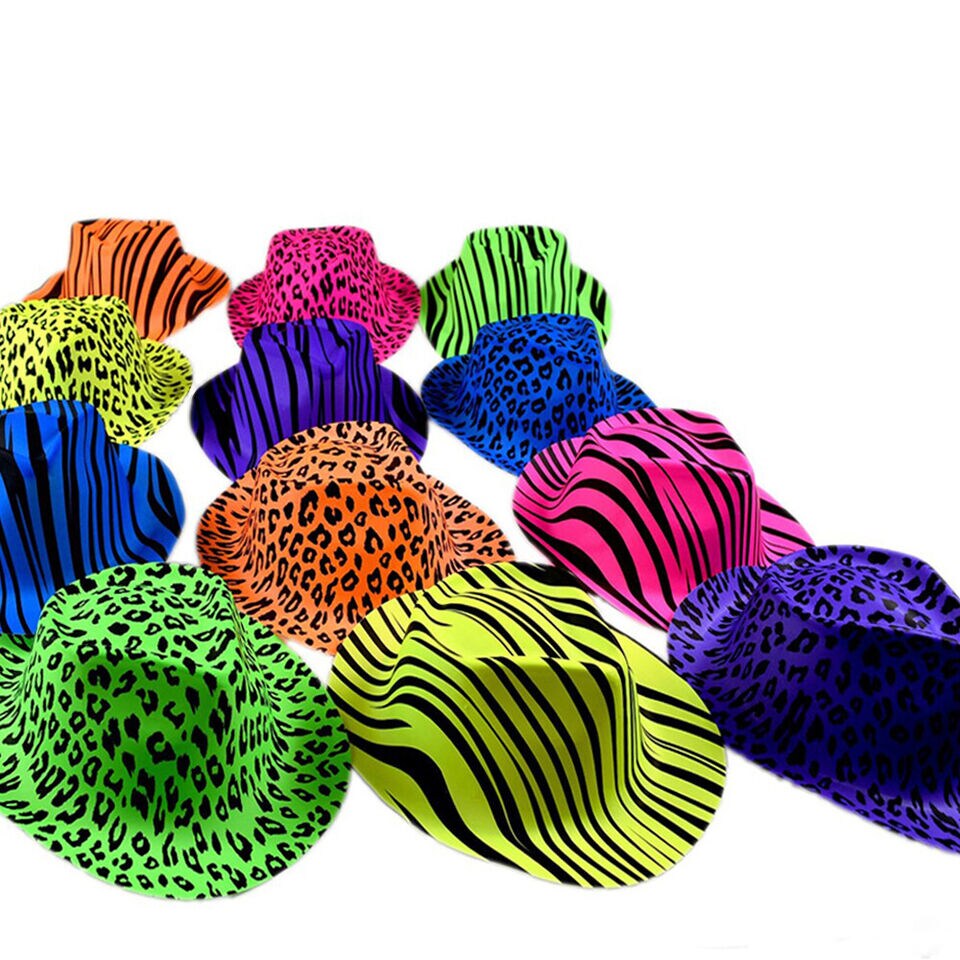 Neon Animal Print Plastic Party Hats | Michaels