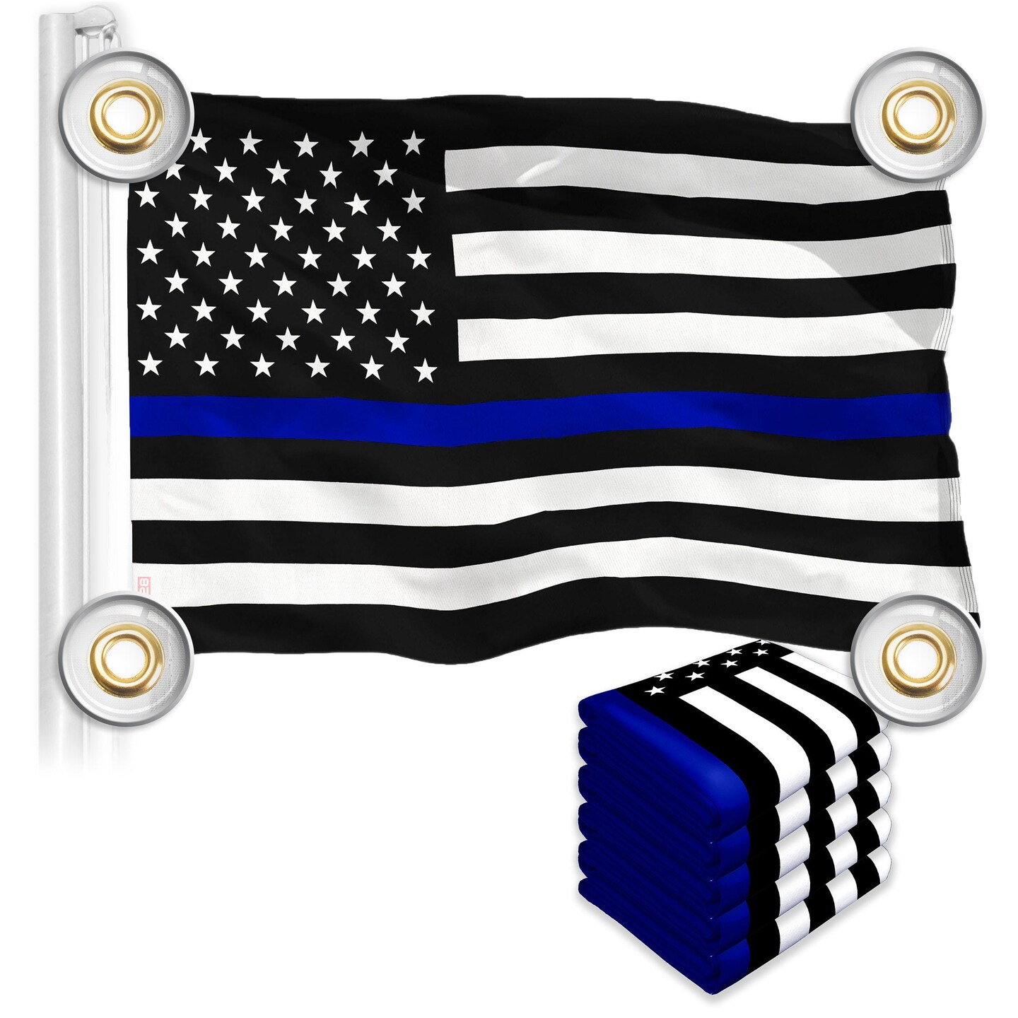 G128 5 Pack: Thin Blue Line Flag | 3x5 Ft | LiteWeave Pro Series ...